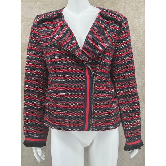 Trina Turk | Jackets & Coats | Trina Turk Jacket Womens Red Multi ...